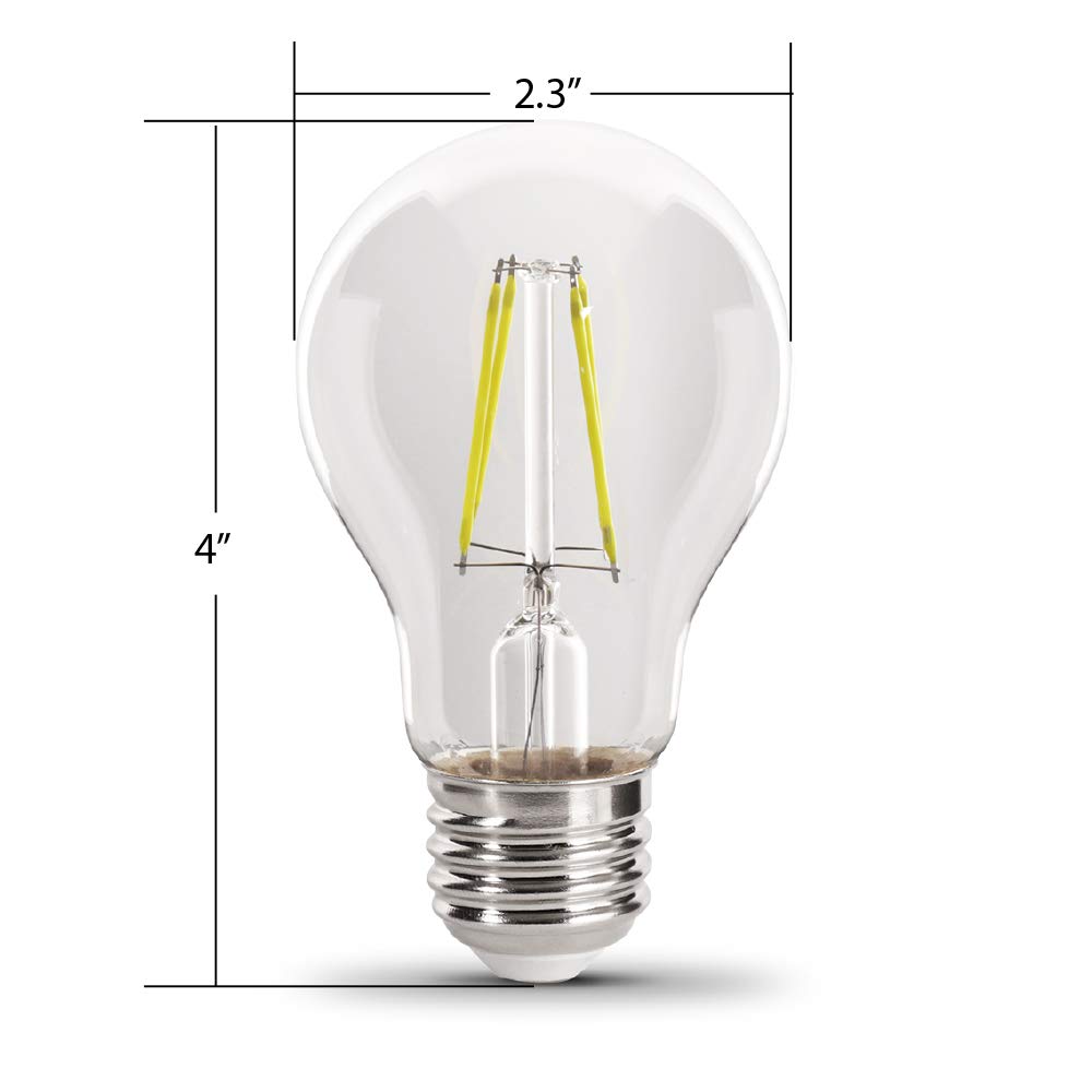 Feit Electric - A19/TPK/LED 25W Equivalent Pink Filament Dimmable Clear Glass Colored LED Light Bulb