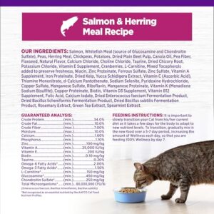 Wellness Natural Pet Food Complete Health Natural Grain Free Salmon & Herring Indoor Dry Cat Food, 11.5 Pound Bag