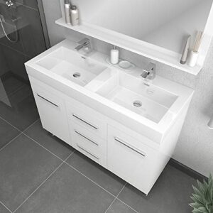 Alya Bath Ripley Bathroom Vanity, 48, White