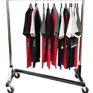 Only Hangers Small Commercial Grade Rolling Z Rack with Nesting Black Base (41" Length)