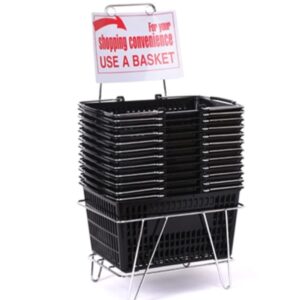 Only Hangers Set of 12 Black Shopping Basket Set