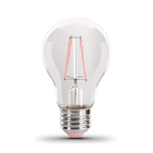 Feit Electric - A19/TPK/LED 25W Equivalent Pink Filament Dimmable Clear Glass Colored LED Light Bulb