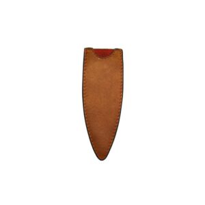 Deejo - Deejo Leather Sheath, 0.9 oz, Natural - Genuine Calf Leather - Light Brown Tanned Color with Orange Stitching - Protecting and Safely Carrying your Pocket Knife