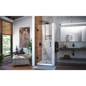 DreamLine Unidoor 23 in. W x 72 in. H Frameless Hinged Shower Door in Satin Black, SHDR-20237210F-09