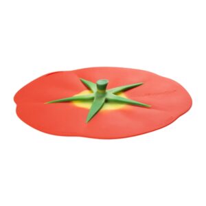 charles viancin - tomato silicone lid for food storage and cooking - 8''/20cm - airtight seal on any smooth rim surface - bpa-free - oven, microwave, freezer, stovetop and dishwasher safe