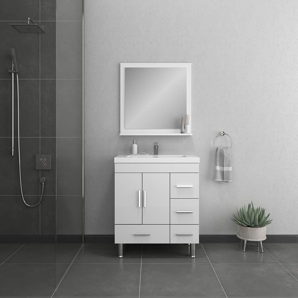 Alya Bath Ripley Bathroom Vanity, 30", White