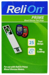 relion prime blood glucose test strips (25)