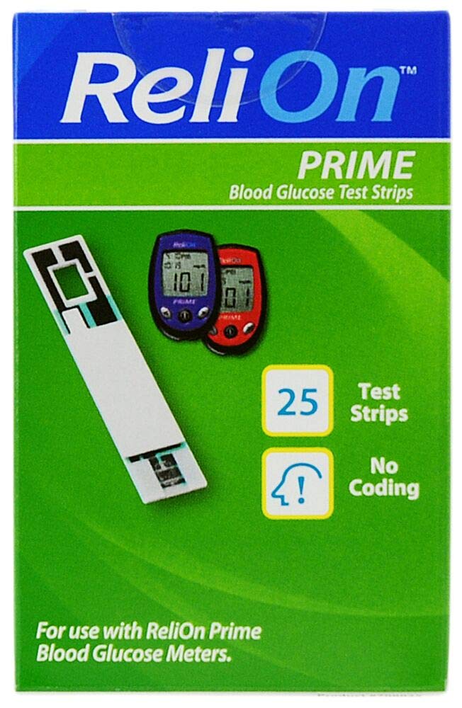 ReliOn Prime Blood Glucose Test Strips (25)