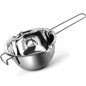 double boiler stainless steel pot for melting chocolate, candy and candle making (18/8 steel, 2 cup capacity, 480ml)