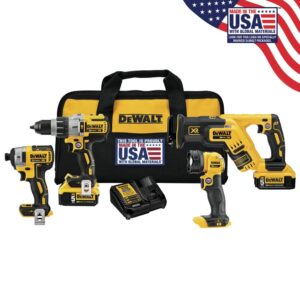 DEWALT 20V MAX* XR Cordless Drill Combo Kit, 4-Tool (DCK494P2)