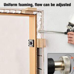 Foam Gun, Picowe Foaming Gun Pu Expanding Caulking Gun Metal Body Pro Heavy Duty PU Spray Foam Gun Grade Expanding Spray Application Applicator