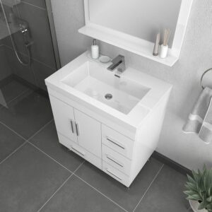 Alya Bath Ripley Bathroom Vanity, 30", White