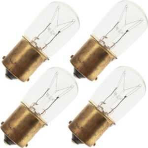 industrial performance 10s6/sc 120v, 10 watt, s6, bayonet (ba15s) base light bulb (4 bulbs)