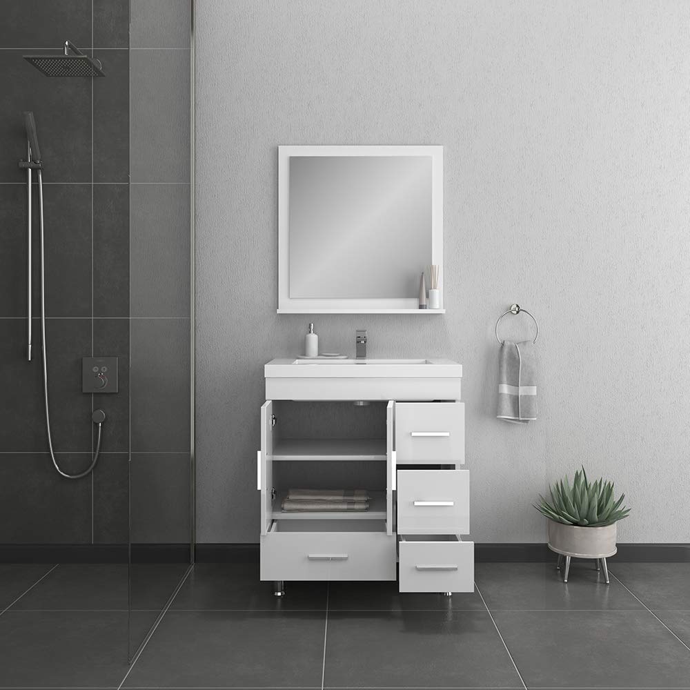 Alya Bath Ripley Bathroom Vanity, 30", White