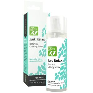 only natural pet just relax botanical behavior calming spray for dogs - naturally calms anxious behavior - 3.4 oz spray