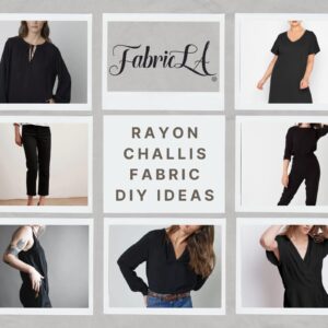 Rayon Challis Fabric by The Yard - 60" Inches Wide - Lightweight Rayon Fabric - Use Rayon Fabric by The Yard for Lounge Wear, Jumpsuits, Pajamas, and Skirts - Black, 2 Continuous Yards