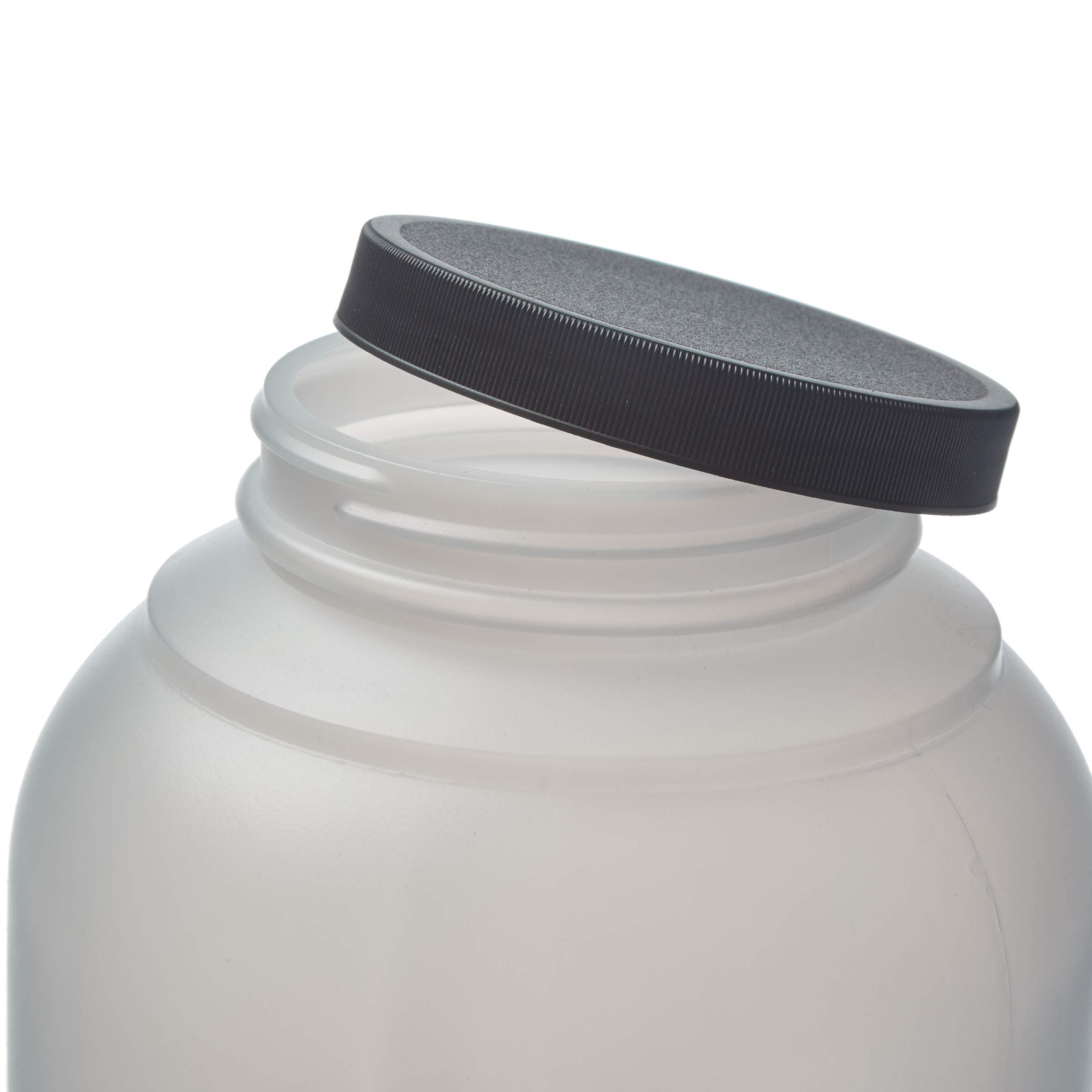 Hudson Exchange 1 Gallon Wide Mouth Plastic Jar with Cap, HDPE, Natural, 4 Pack