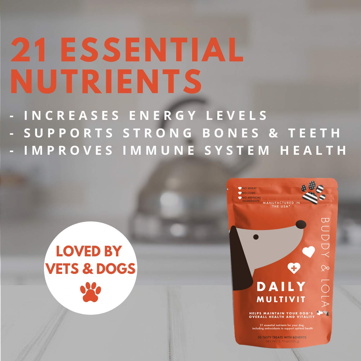 Multivitamin Chews Treats for Dogs - Daily Dog Vitamins - Great Nutrition for Picky Eaters, Dogs Love Them