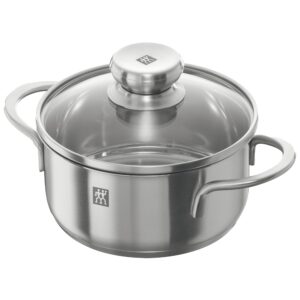 zwilling nova 1.5 l stainless steel stew pot with glass lid (casserole) suitable for all stove tops - 16 cm diameter