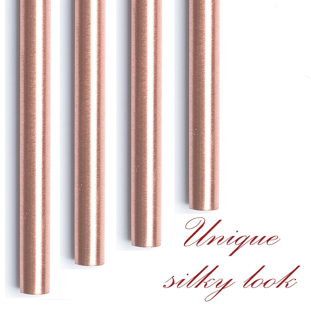 Copper straws - 100% copper drinking straws set of 4 - standard size 6.7" (17 cm) - Best size for your Moscow Mule copper mug - pure premium copper with food safe lacquer to keep the shine.