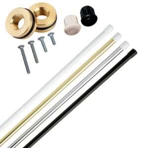 5' color guard flag pole package by director's showcase (dsi) (5' gold flag pole, white caps)