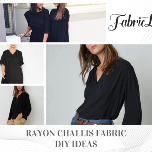 Rayon Challis Fabric by The Yard - 60" Inches Wide - Lightweight Rayon Fabric - Use Rayon Fabric by The Yard for Lounge Wear, Jumpsuits, Pajamas, and Skirts - Black, 2 Continuous Yards