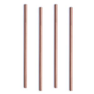 Copper straws - 100% copper drinking straws set of 4 - standard size 6.7" (17 cm) - Best size for your Moscow Mule copper mug - pure premium copper with food safe lacquer to keep the shine.