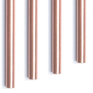 copper straws - 100% copper drinking straws set of 4 - standard size 6.7" (17 cm) - best size for your moscow mule copper mug - pure premium copper with food safe lacquer to keep the shine.