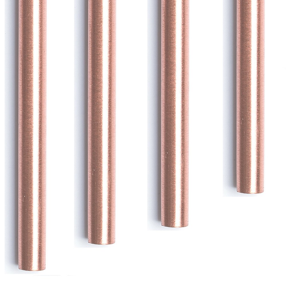 Copper straws - 100% copper drinking straws set of 4 - standard size 6.7" (17 cm) - Best size for your Moscow Mule copper mug - pure premium copper with food safe lacquer to keep the shine.