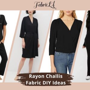 Rayon Challis Fabric by The Yard - 60" Inches Wide - Lightweight Rayon Fabric - Use Rayon Fabric by The Yard for Lounge Wear, Jumpsuits, Pajamas, and Skirts - Black, 2 Continuous Yards