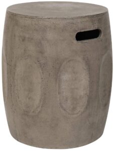 safavieh outdoor collection zuri modern dark grey concrete round accent table (fully assembled)