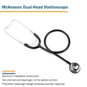 McKesson 01-670HBKGM Entrust Performance Dual-Head Stethoscope, Black (Pack of 10)