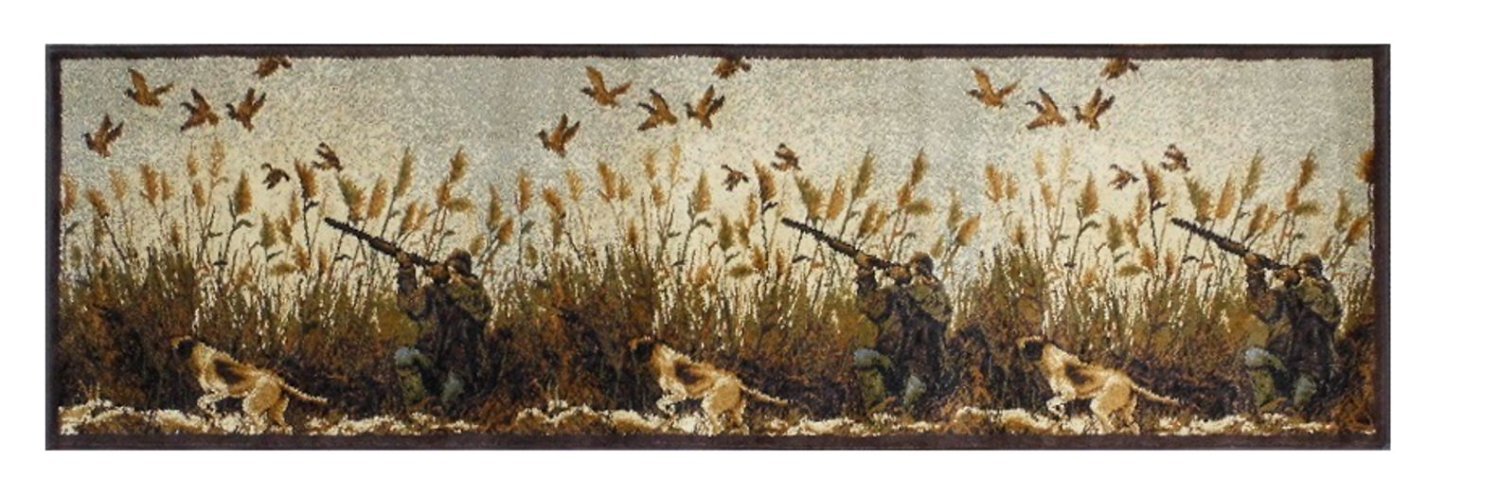 Duck Bird Hunting Scene Area Rug (2 Feet 2 Inch X 7 Feet 2 Inch Runner)