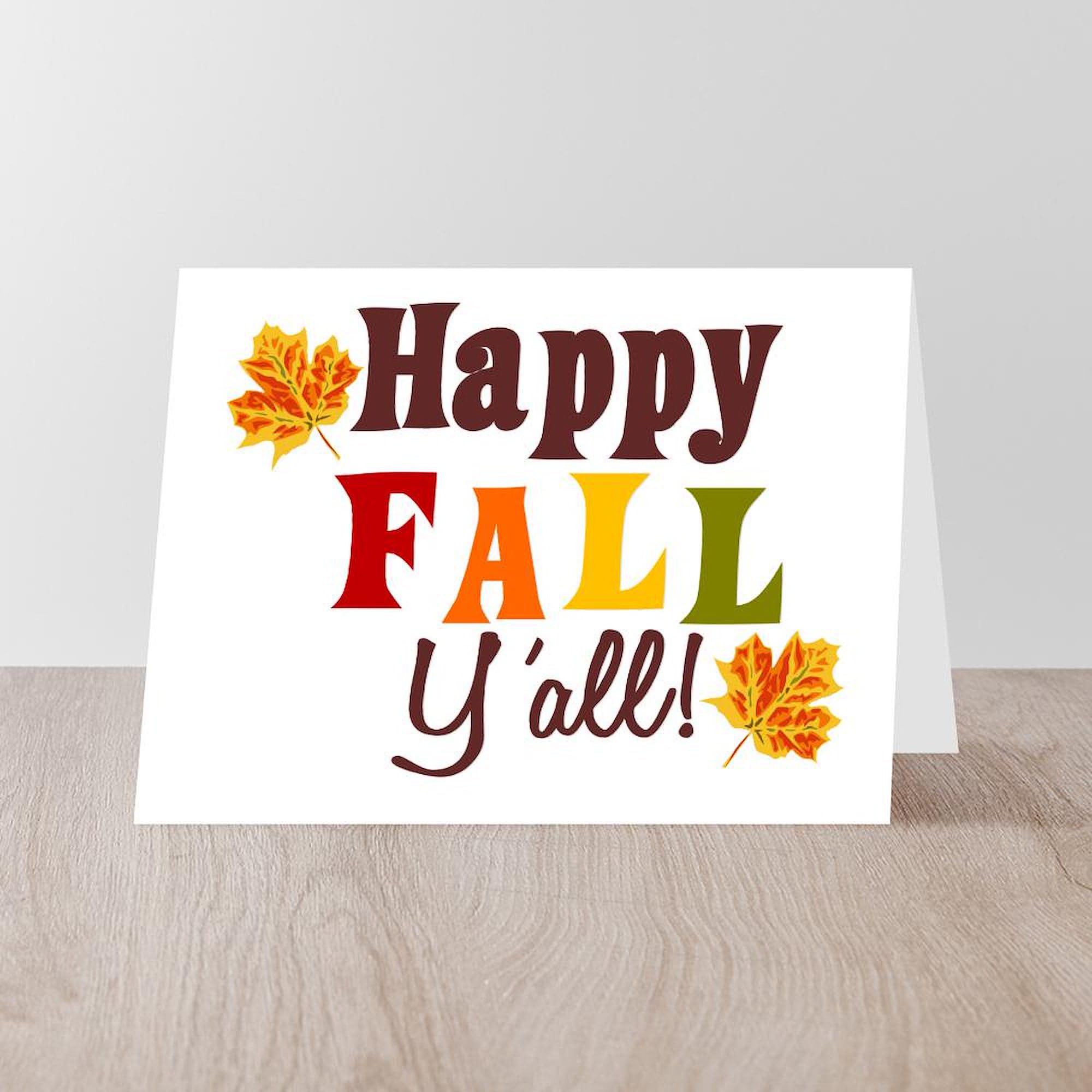 CafePress Happy Fall Yall! Greeting Cards Greeting Card (20-pack), Note Card with Blank Inside, Birthday Card Glossy