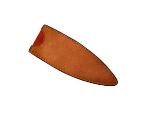 deejo - deejo leather sheath, 0.9 oz, natural - genuine calf leather - light brown tanned color with orange stitching - protecting and safely carrying your pocket knife