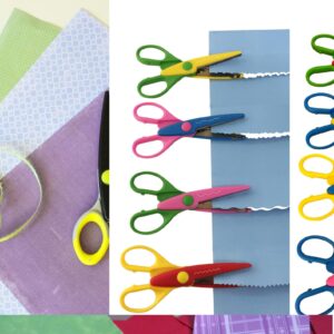 EXERZ Craft Scissors 8pcs, Edge Scissors with a Carrying Bag, 8 Patterns Zig Zag