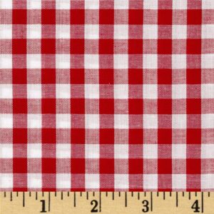 richcheck 60" gingham check 1/4" red, fabric by the yard