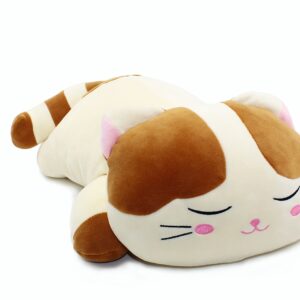 Vintoys Very Soft Cat Big Hugging Pillow Plush Kitten Kitty Stuffed Animals Brown 23.5"