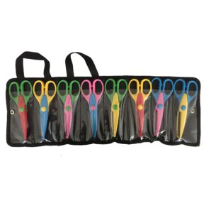 exerz craft scissors 8pcs, edge scissors with a carrying bag, 8 patterns zig zag