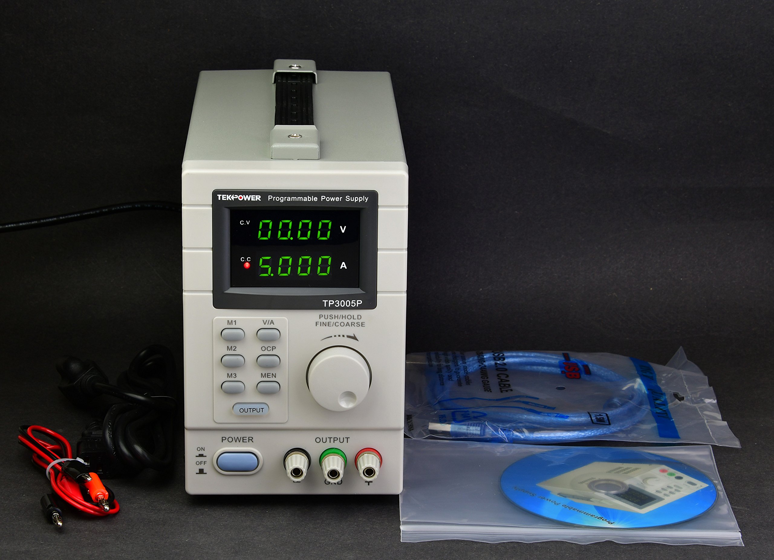 Tekpower TP3005P Programmable Linear Type Variable Regulated DC Power Supply, 0-30V at 0-5A