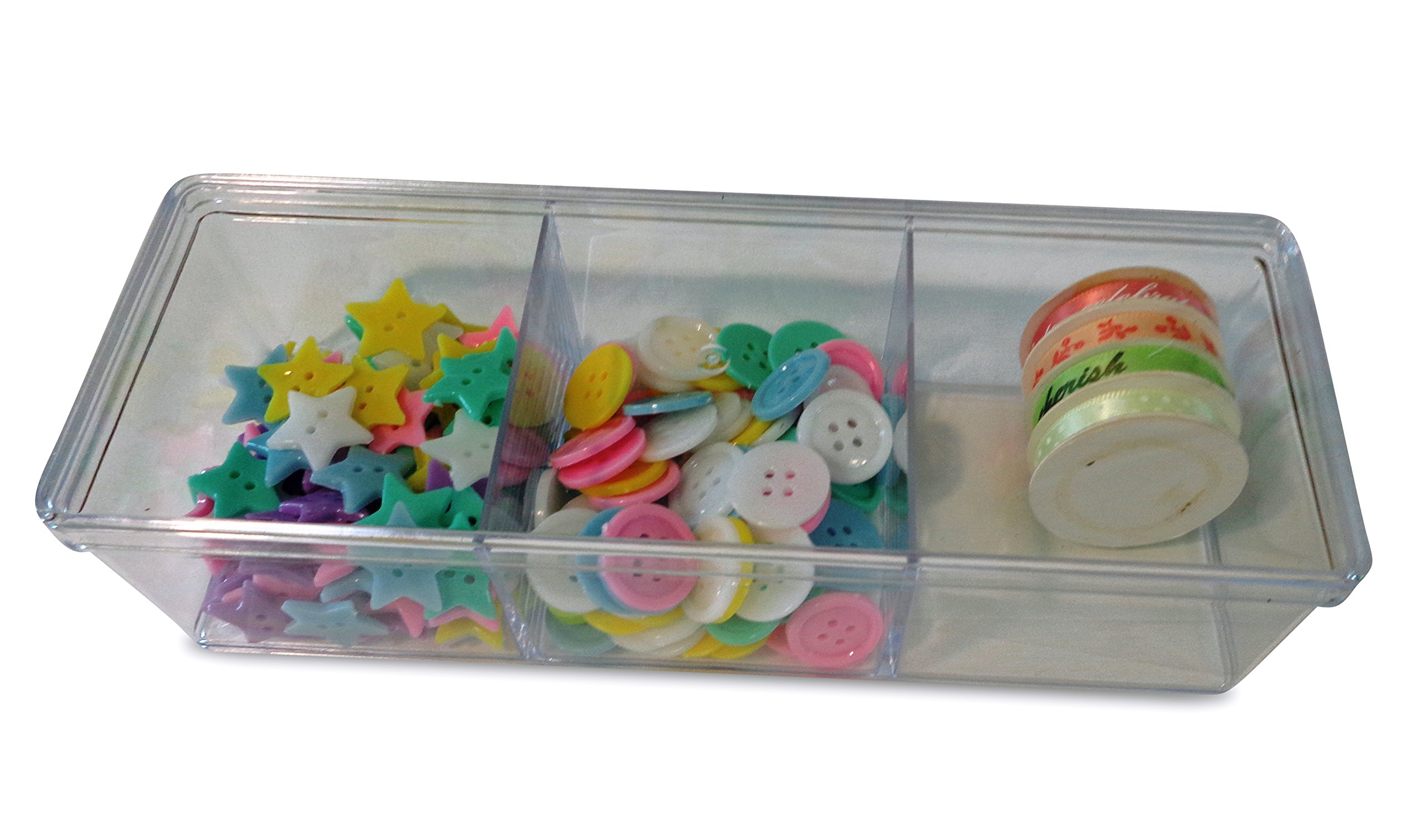 Organizer and Storage With Lid For Makeup, Toiletries, Jewelry, Tea Bags, Crafts and Scrapbook Supplies