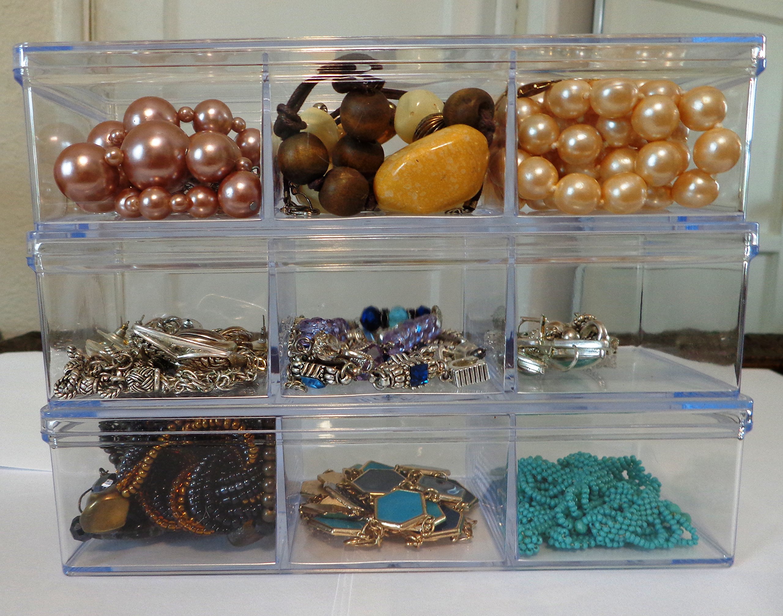 Organizer and Storage With Lid For Makeup, Toiletries, Jewelry, Tea Bags, Crafts and Scrapbook Supplies