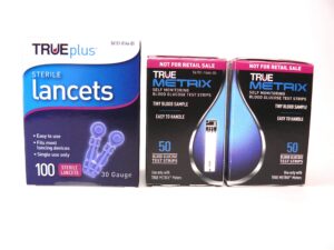 true metrix blood glucose test strips 100ct and true plus 30g lancets 100ct