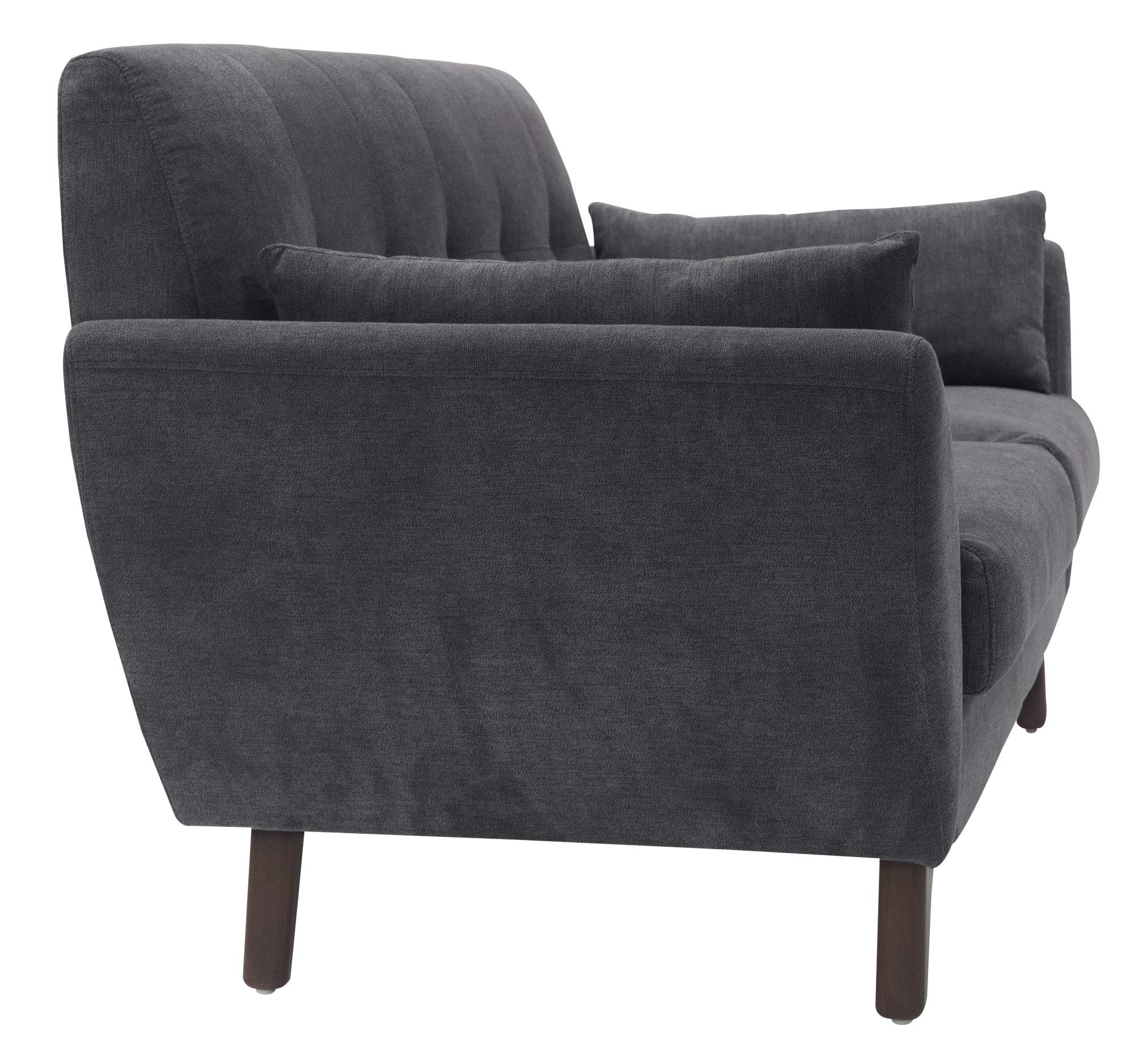 Serta Artesia Collection Midcentury Modern Sofa with Tapered Legs, Easy to Clean, Microfiber Couch Fabric, Durable Hardwood Construction, 61" Loveseat, Dark Gray