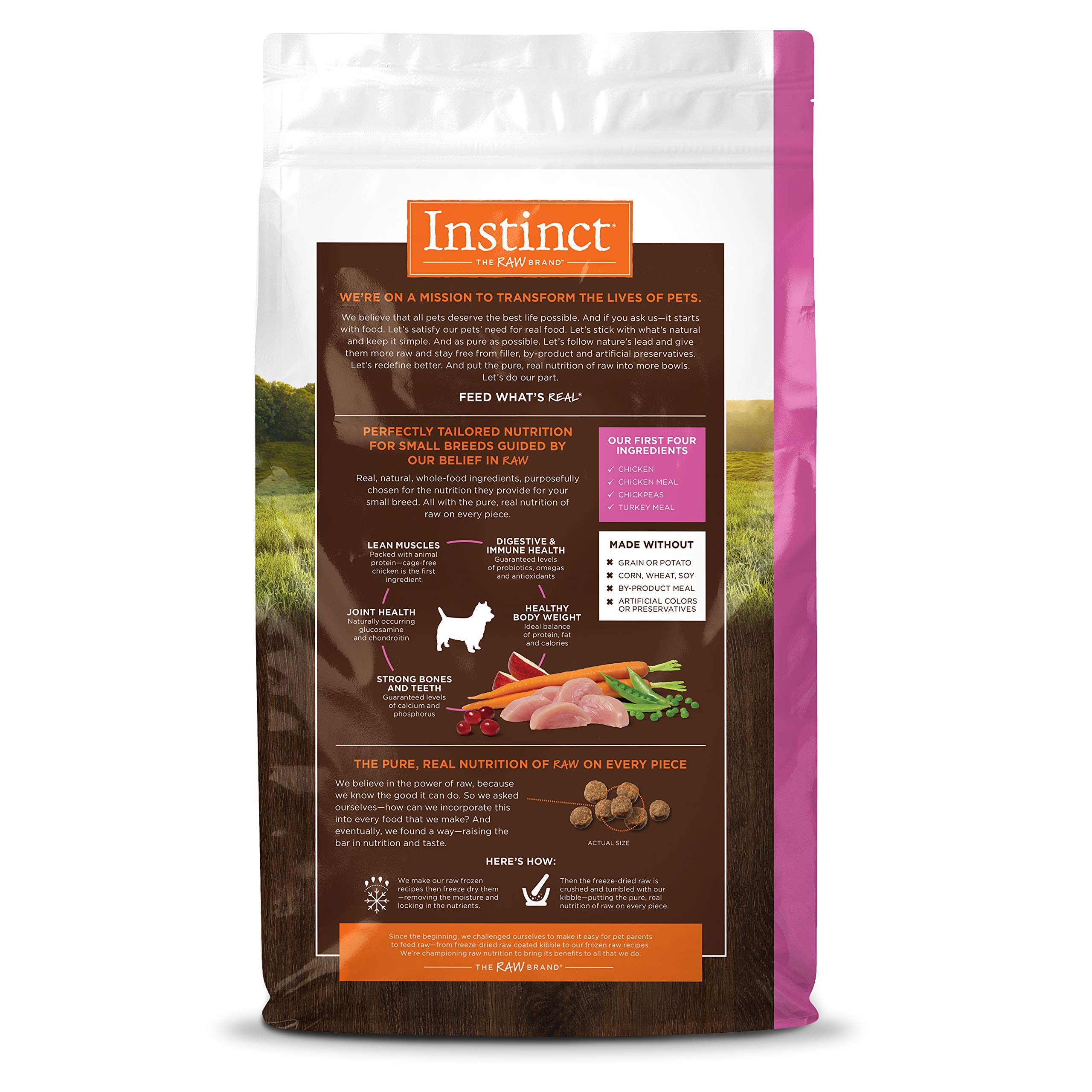 Instinct Small Breed Dry Dog Food, Original Real Chicken Recipe Natural Grain Free Dry Dog Food, 11 lb. Bag