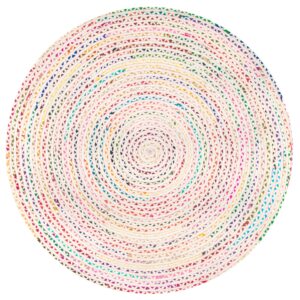 nuLOOM Tammara Bohemian Hand Braided Area Rug, Oval 5x8, Ivory