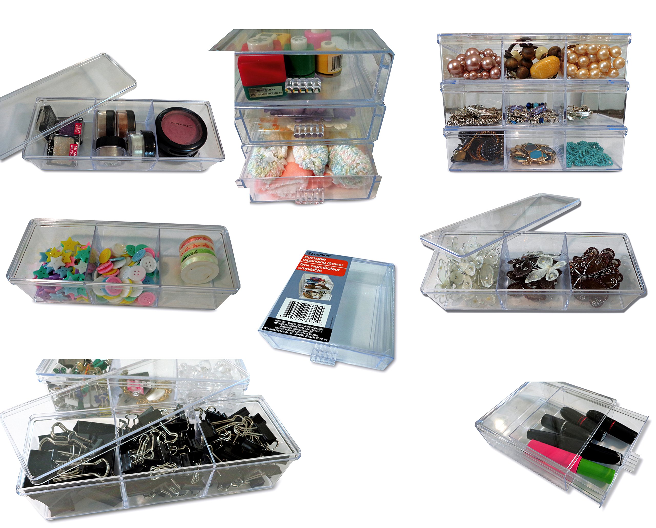 Organizer and Storage With Lid For Makeup, Toiletries, Jewelry, Tea Bags, Crafts and Scrapbook Supplies