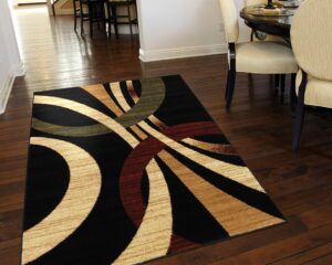 lr resources black rectangle indoor area rug, 5'2" x 7'2",