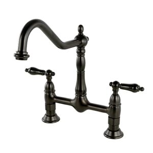 kingston brass ks1175pkl duchess bridge kitchen faucet, 8-3/4" in spout reach, oil rubbed bronze