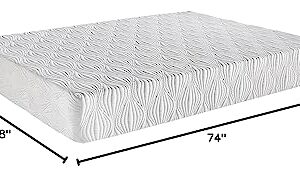 AC Pacific VISCOGEL Gel Infused Polyester Memory Foam Mattress Made in USA, Twin, White